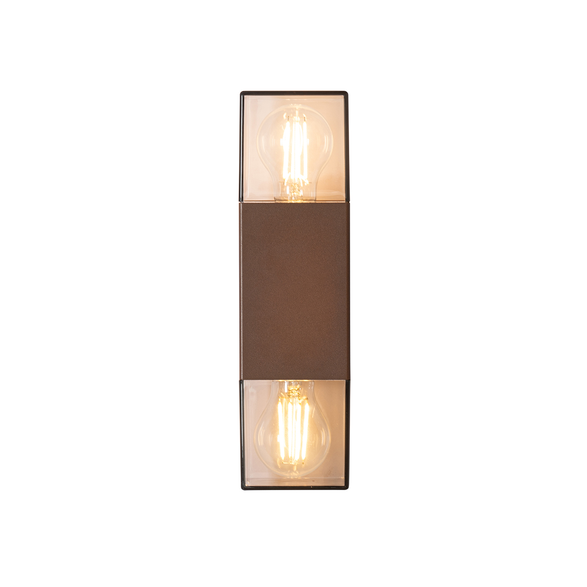 Outdoor Wall Light Rust Brown with Smoke Shade 2-Light IP44 - Denmark