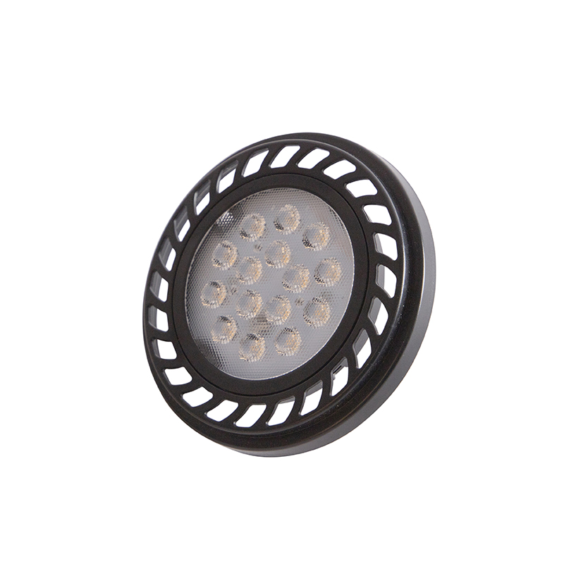 Set mit 5 dimmbaren GU10 LED AR111 schwarz 8W 600lm 2700K