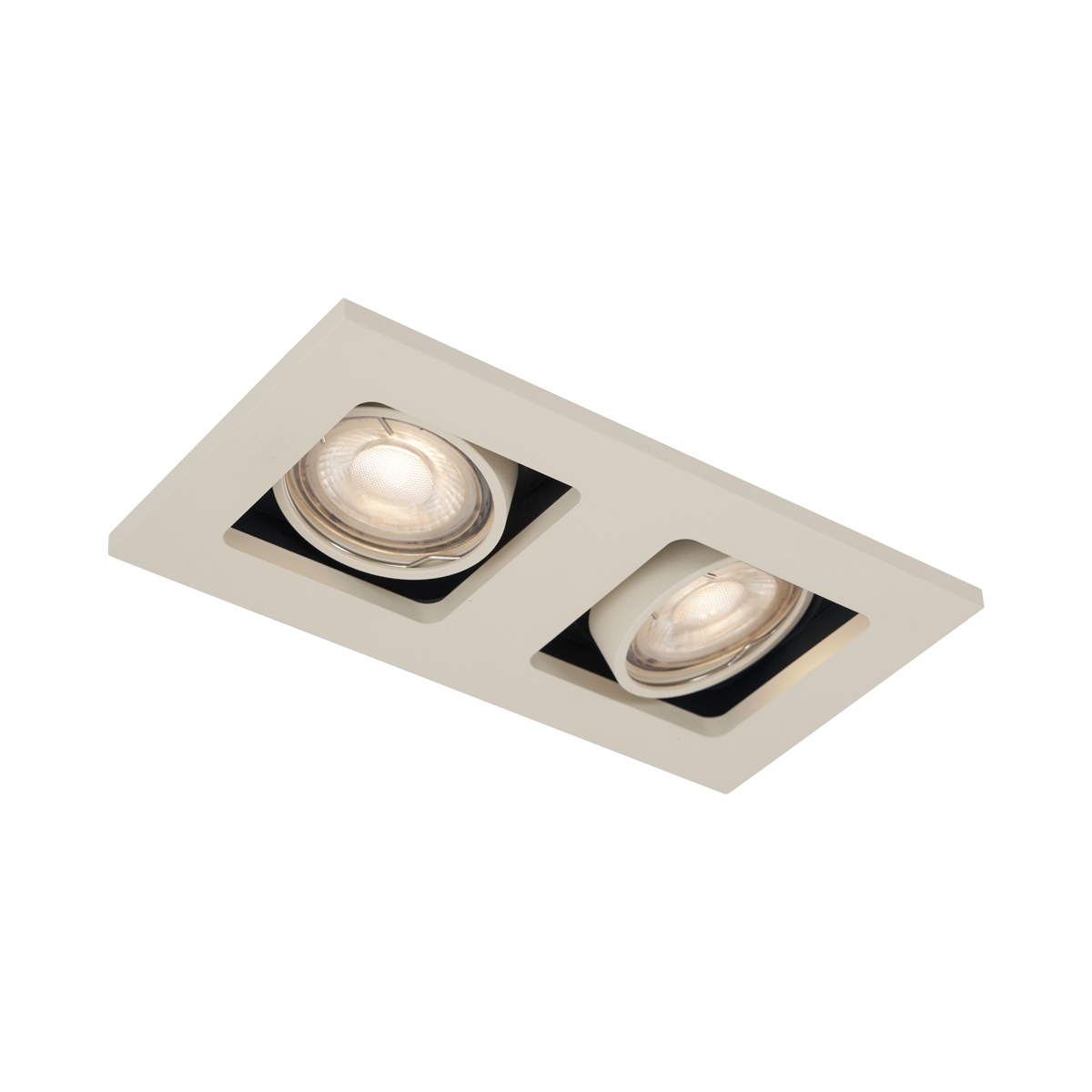 Modern Recessed Spotlight Beige GU10 50mm Swivel and Tilt 2-Light - Qure