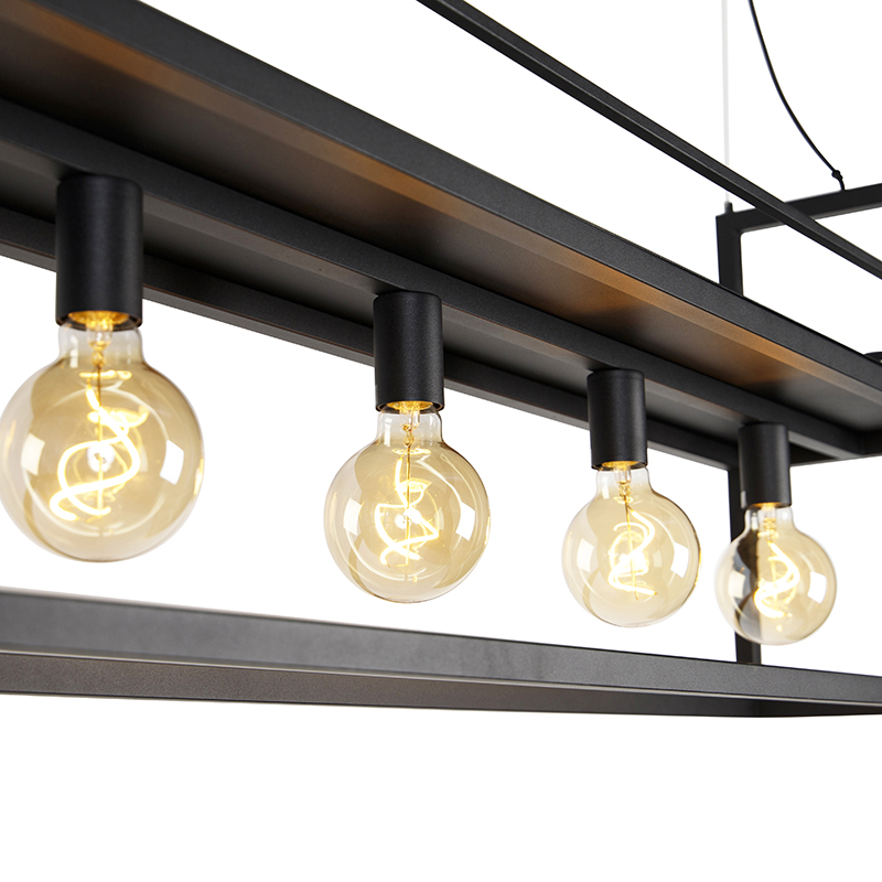 Smart Pendant Light Black with Large Shelf 4-Light Incl. Wifi G95 ...