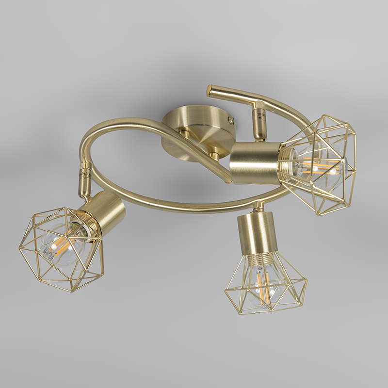 Art Deco Ceiling Spotlight Brass - Mosh 3