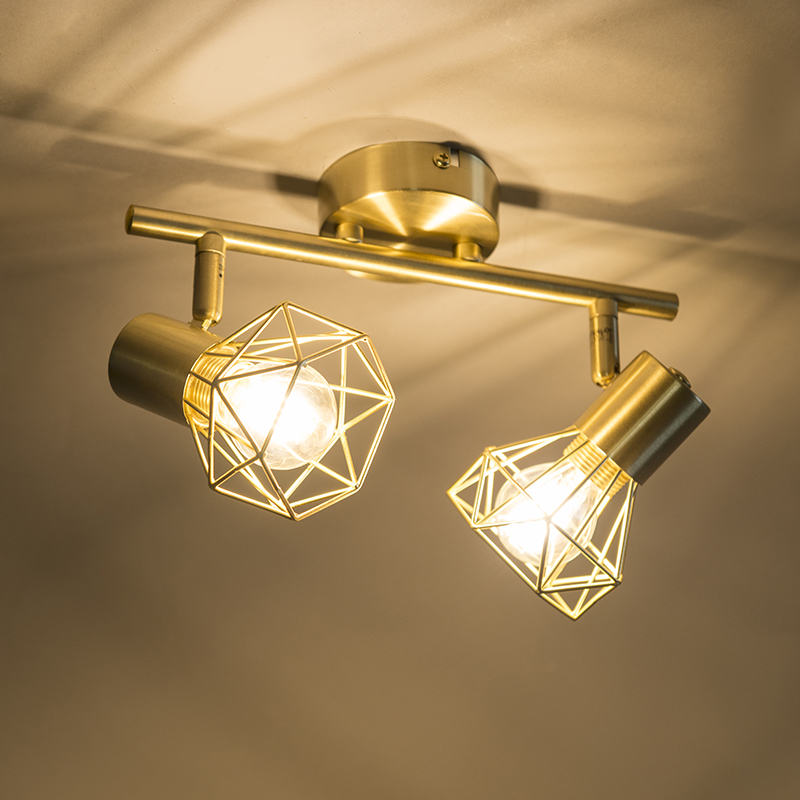 Art Deco Spot Brass Rotatable and Tiltable 2-Light - Mosh