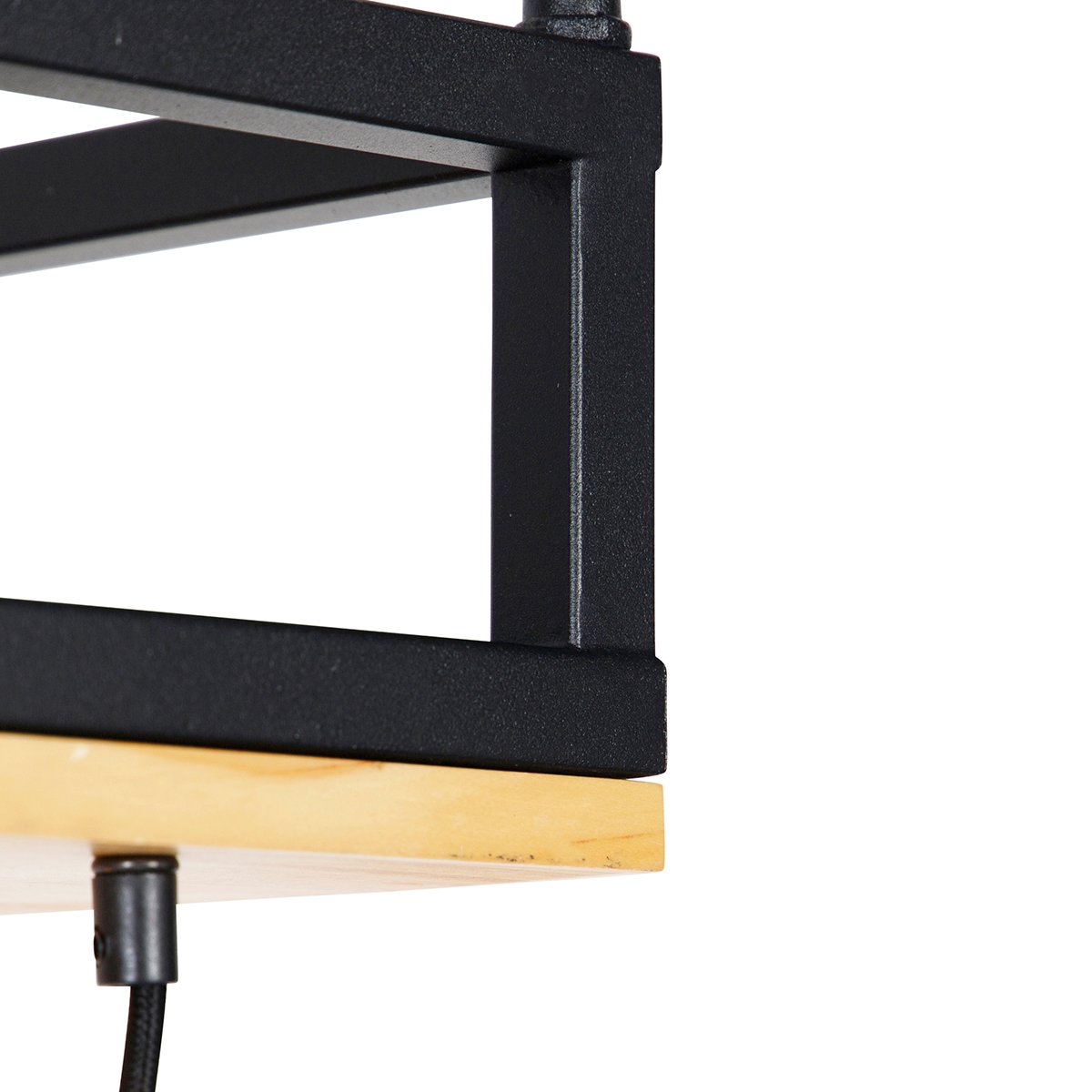Smart Pendant Light Black with Wood Incl. 5 Wifi G95 - Shelf