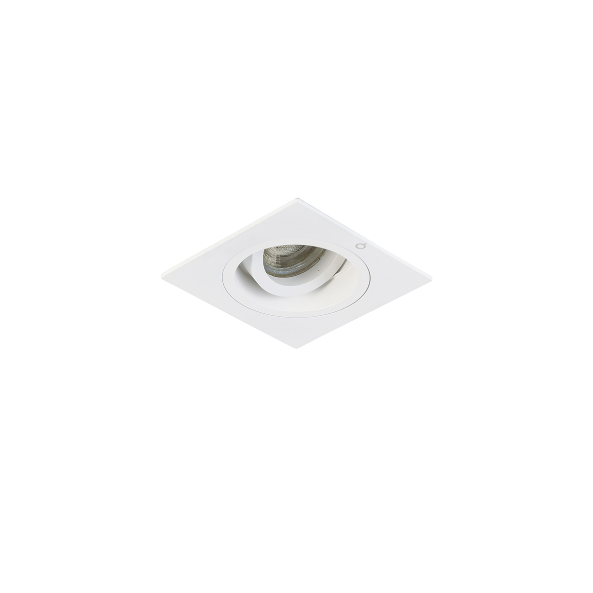 Set of 6 Recessed Spotlights Square White Rotatable and Tiltable - Chuck