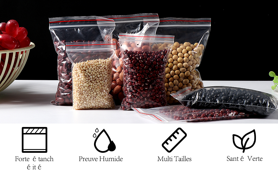 Lot of 600 Transparent Plastic, Closable Bags, Resealable Transparent ...