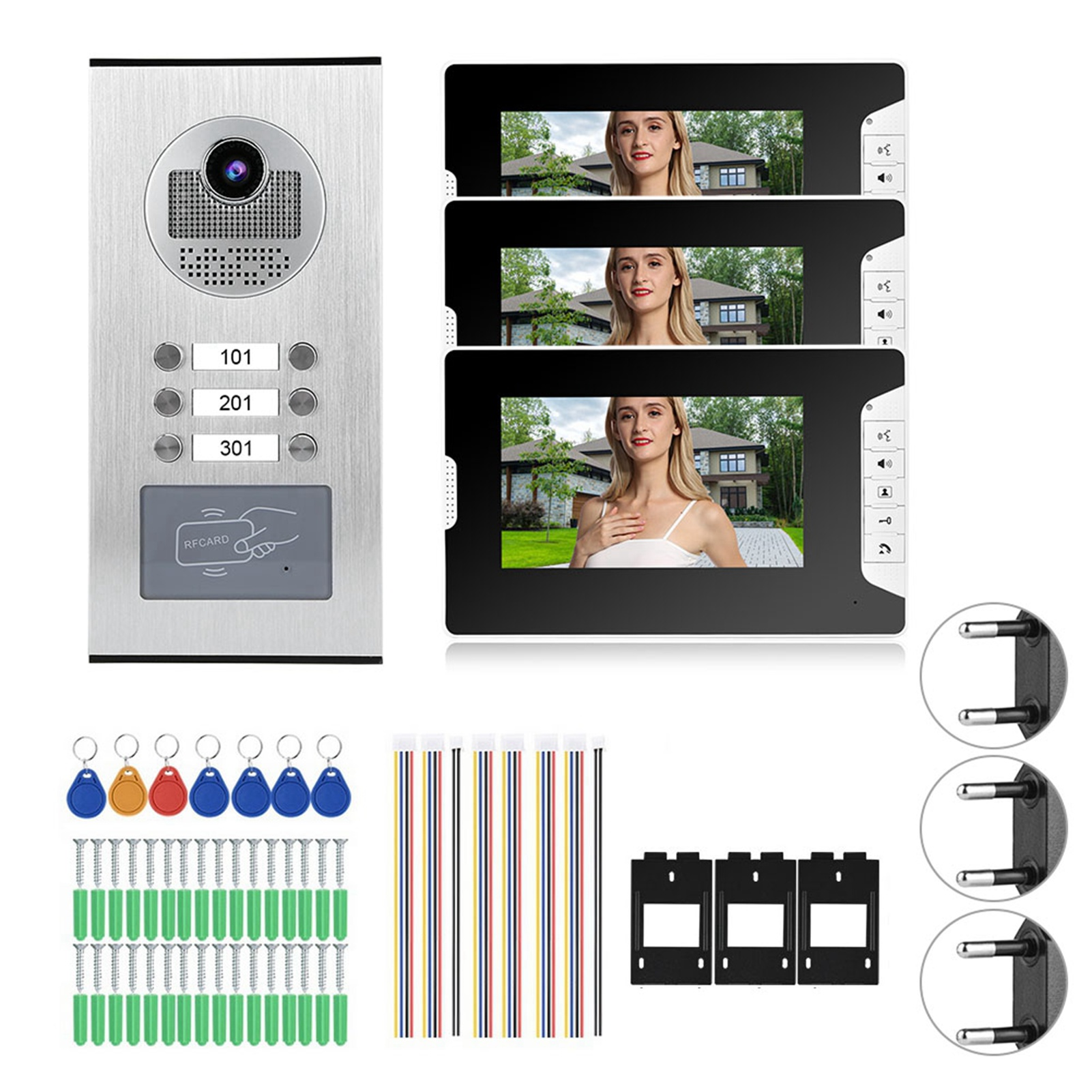 SJLERST Vidéo Interphone Visiophone Portie, 7 Pouces LCD Moniteur ...