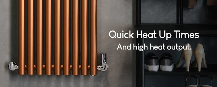 Copper Horizontal Designer Radiator Oval Column Central Heating Rads ...