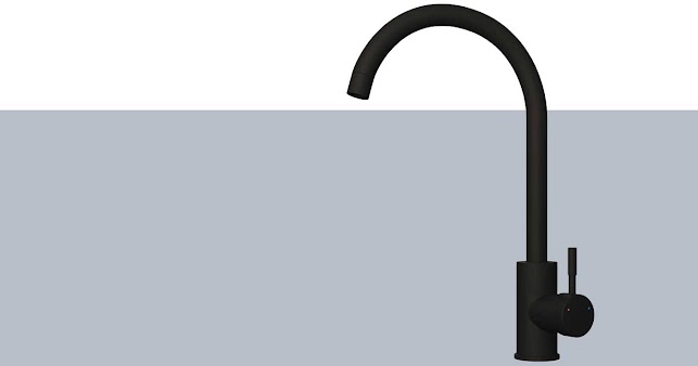 Modern Kitchen Mixer Tap Swan Neck Single Lever Matt Black Swivel Spout ...