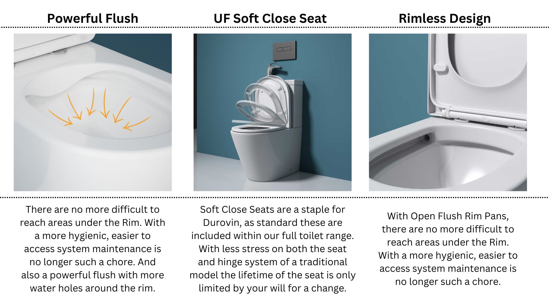 Durovin Bathrooms Ceramic Modern Streamline Wall Hung Toilet - Rimless ...