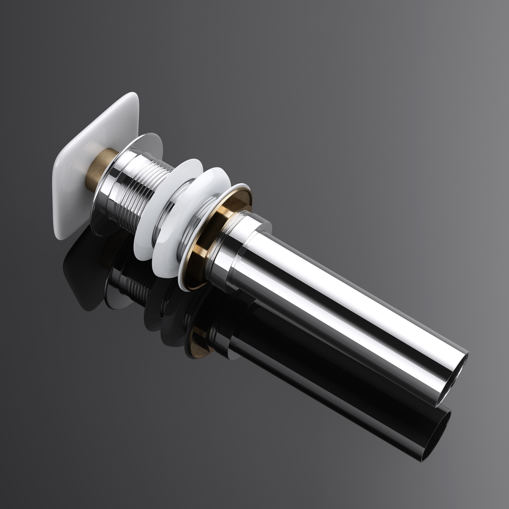 Durovin Bathrooms Push Pop Up Basin Waste Plug - Unslotted Suitable for ...