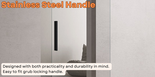 Durovin 775 2050mm internal Sliding Glass Door - Clear - Black Bar ...