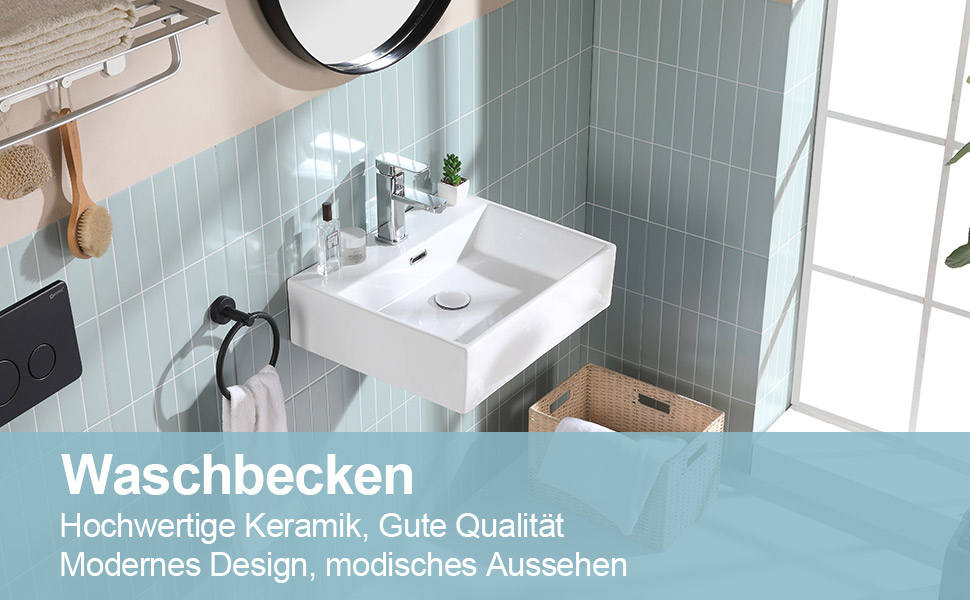 HOROW Design Waschbecken Hängewaschbecken Aufsatzwaschbecken Waschtisch ...