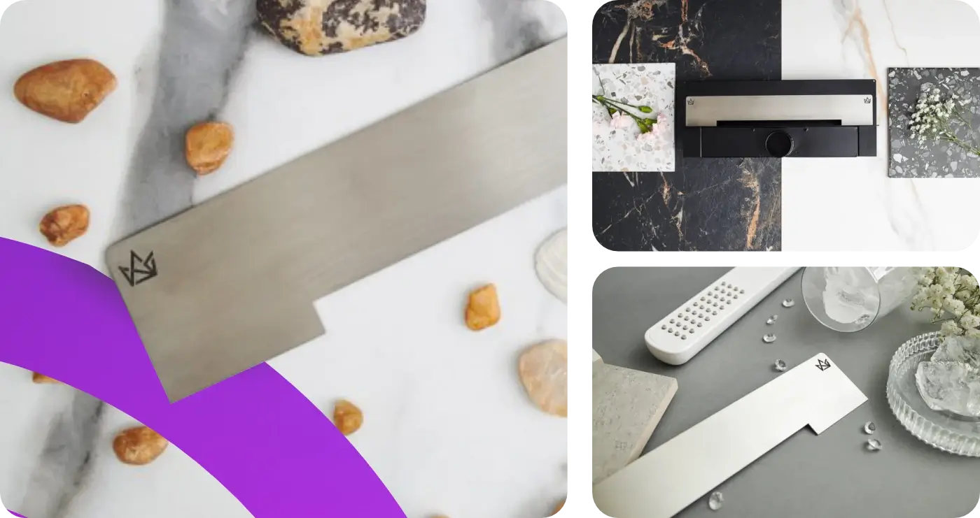 Siphon mural en acier brossé - Super bas - WALL PRO - Acier brossé 60 cm