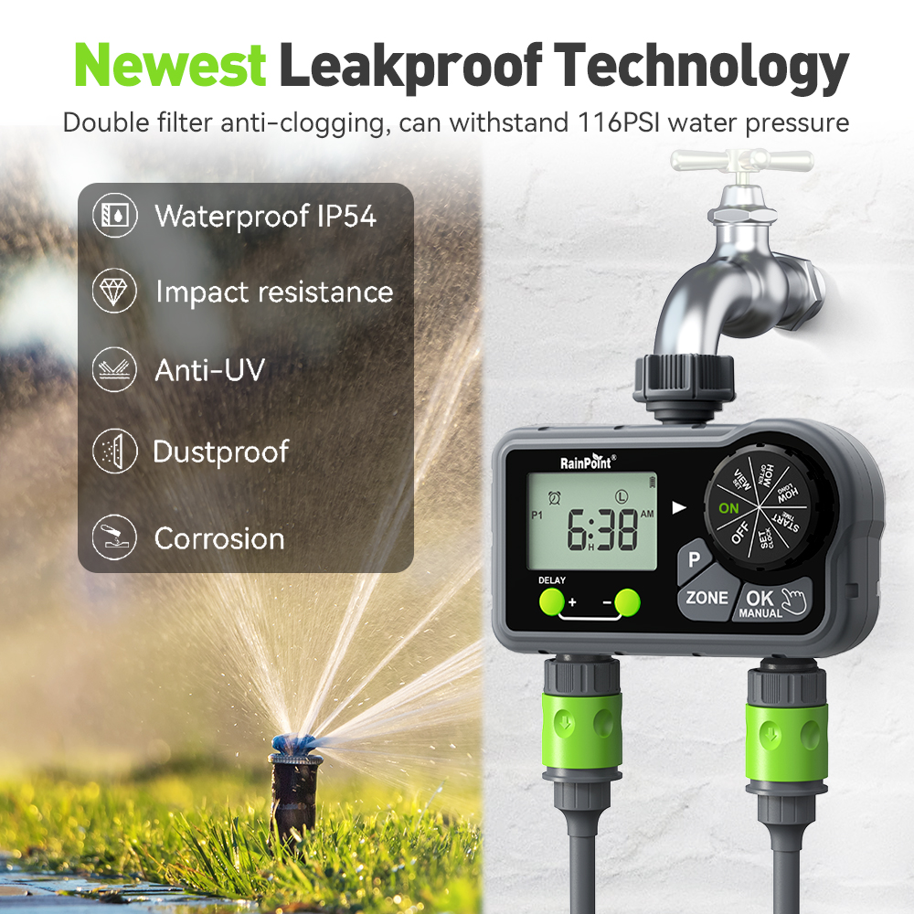 RAINPOINT Programmable Garden Hose Water Timer, Hose Timer with Rain ...