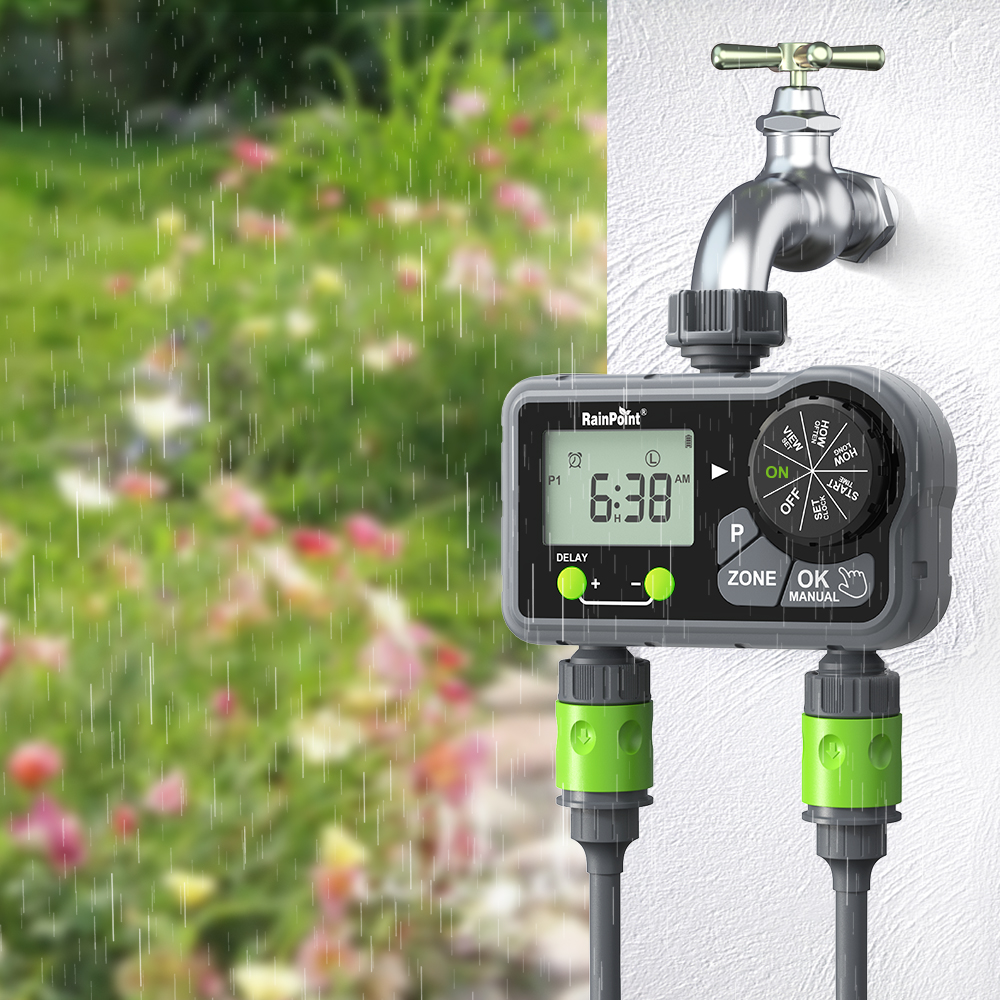 RAINPOINT Programmable Garden Hose Water Timer, Hose Timer with Rain ...