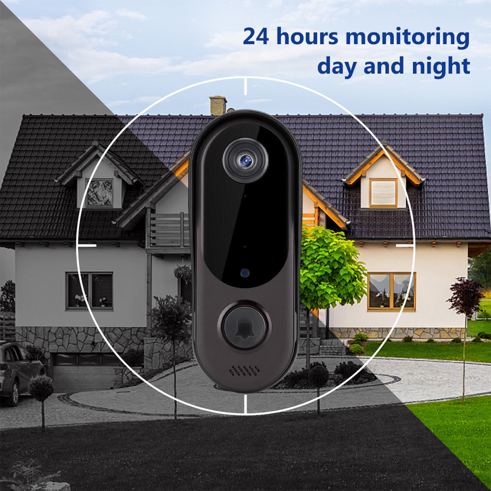 Sonnette sans Fil avec Caméra,1080P WiFi Sonnette Étanche, Batterie ...