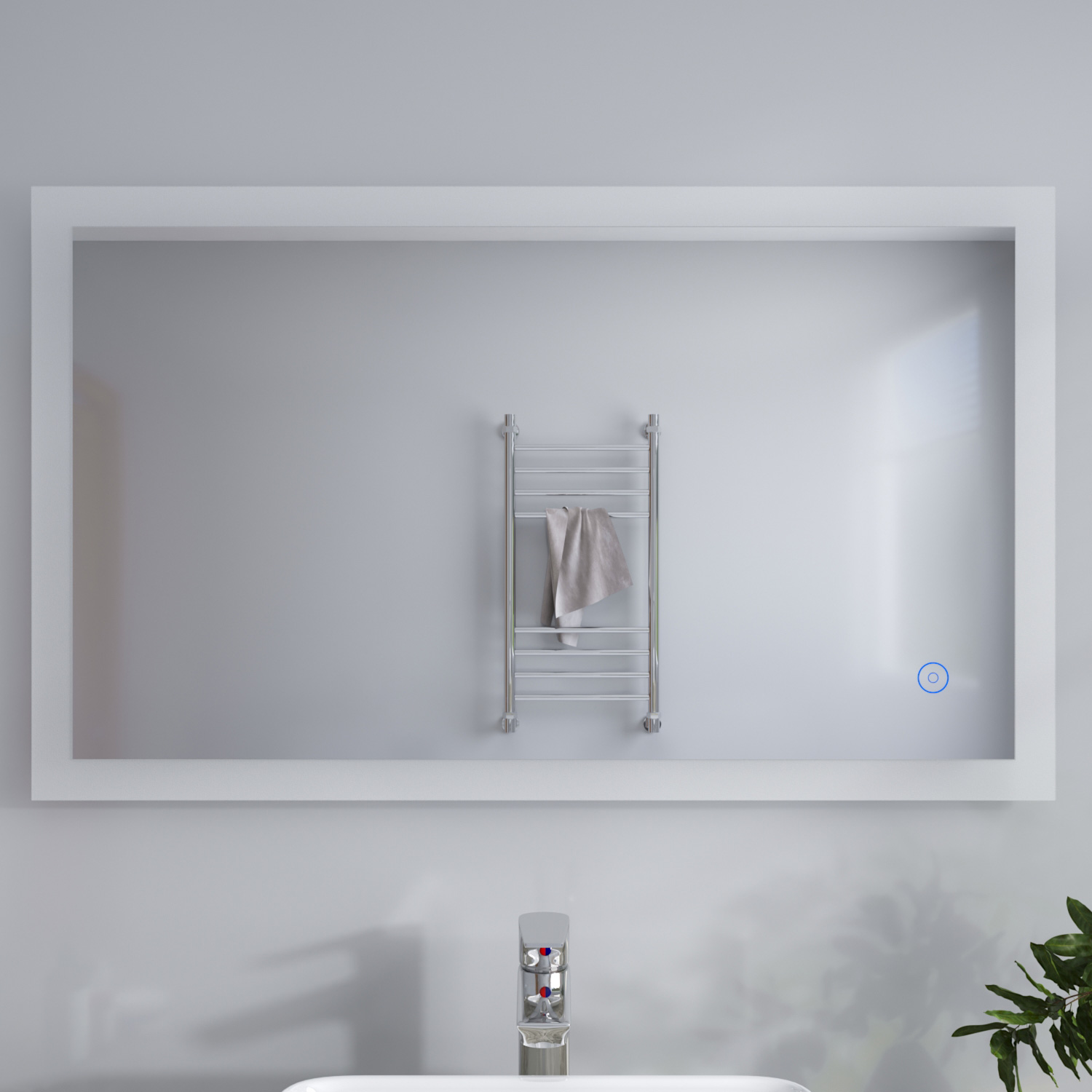 SIRHONA Specchio da Bagno Luce LED, Specchio Bagno Illuminato 100 x 60 ...