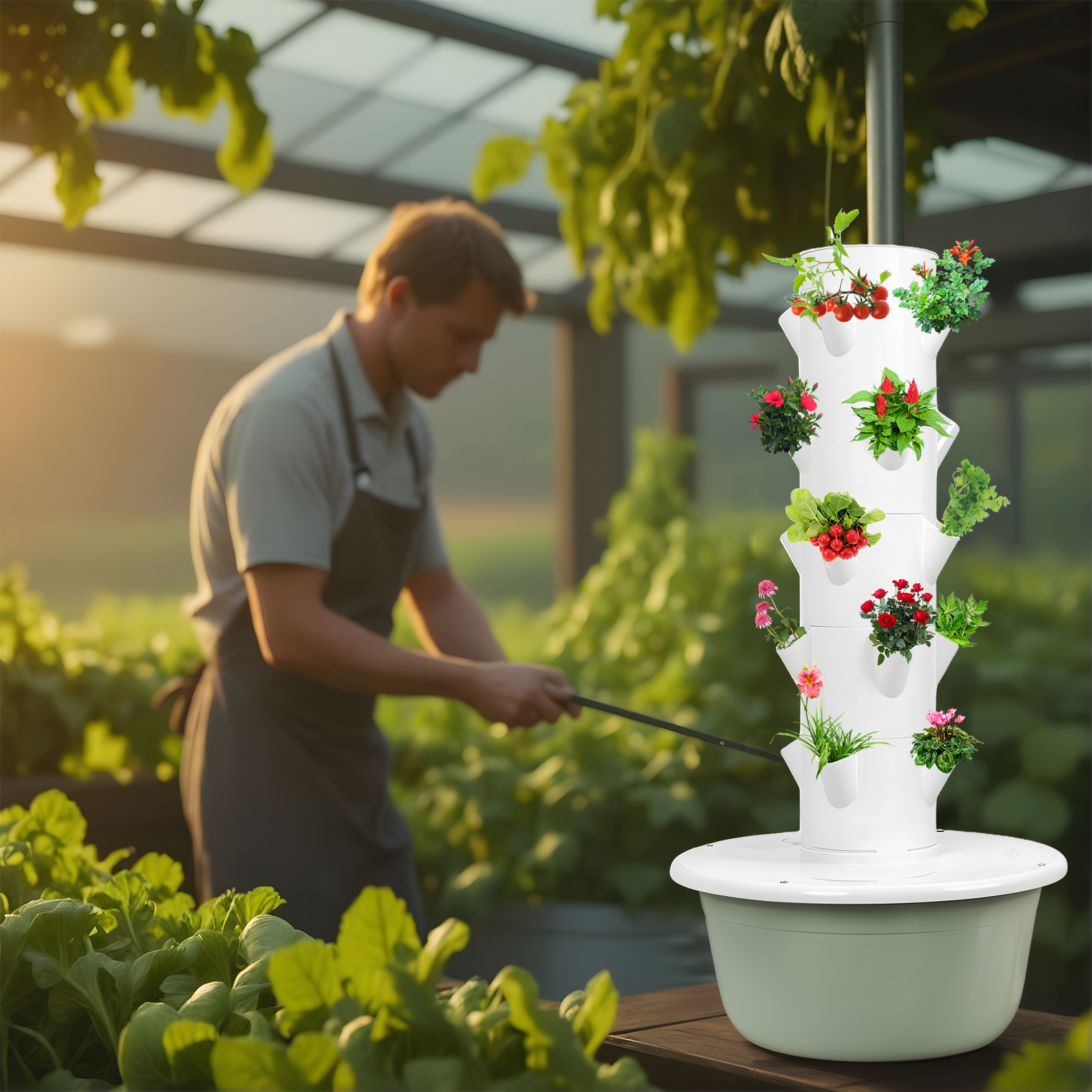 Torre per piante idroponiche, scaffale per la coltivazione di ortaggi ...