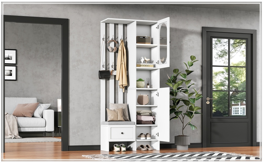 Ensemble de meubles d'entrée compacte 85x33,5x200 cm, meuble de ...