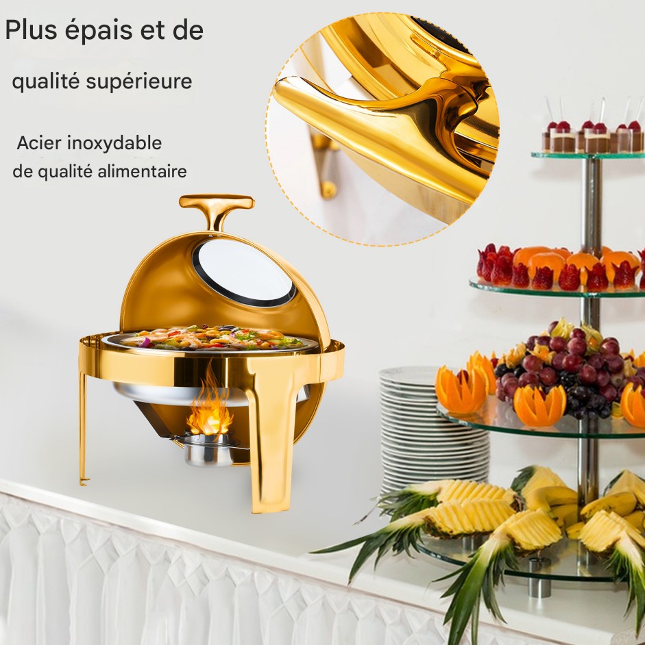 Réchaud de buffet, marmite isolée en acier inoxydable, bol de 6 L de ...