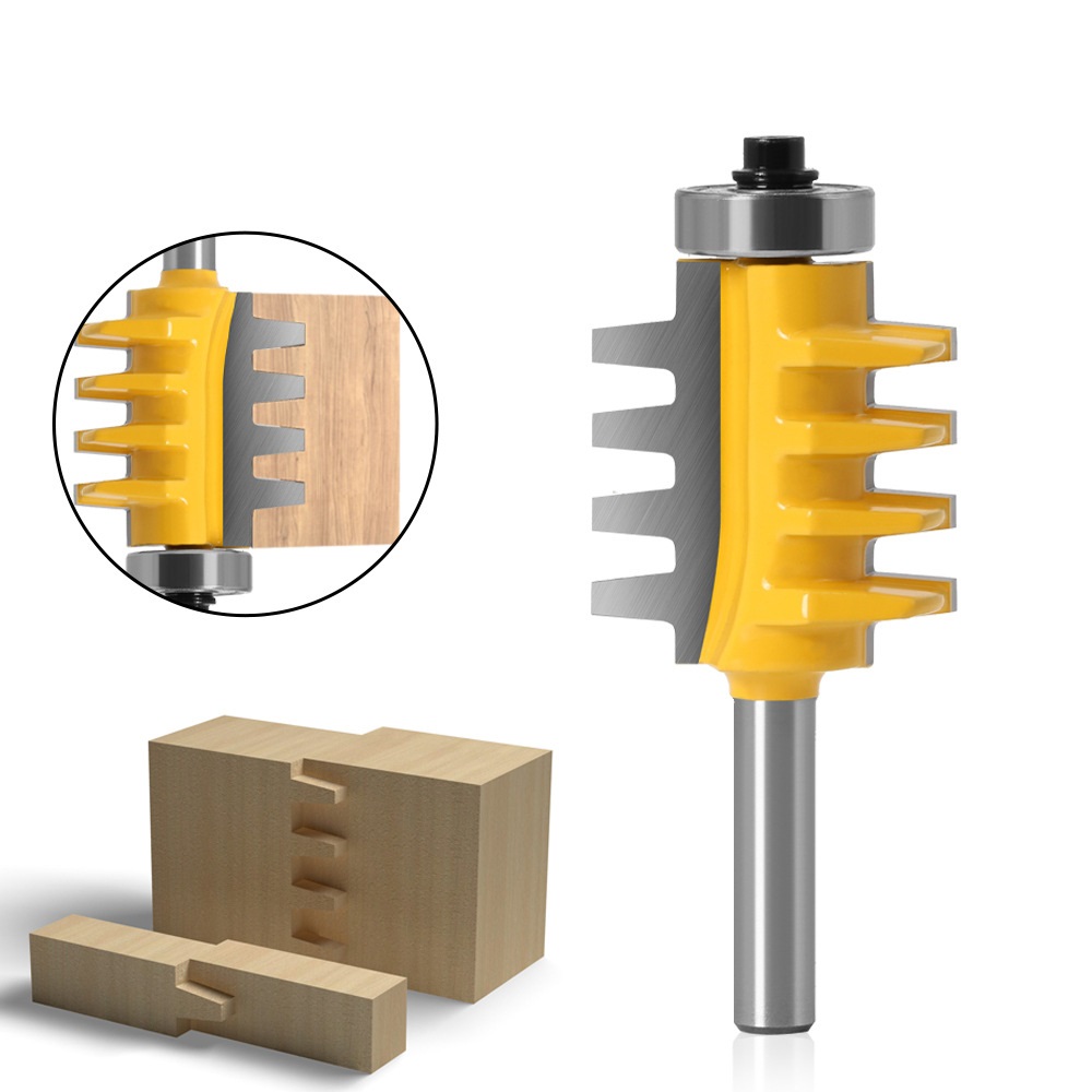 8 mm Shank Rail Finger réversible Joint Router Colle Bit cône Tenon ...