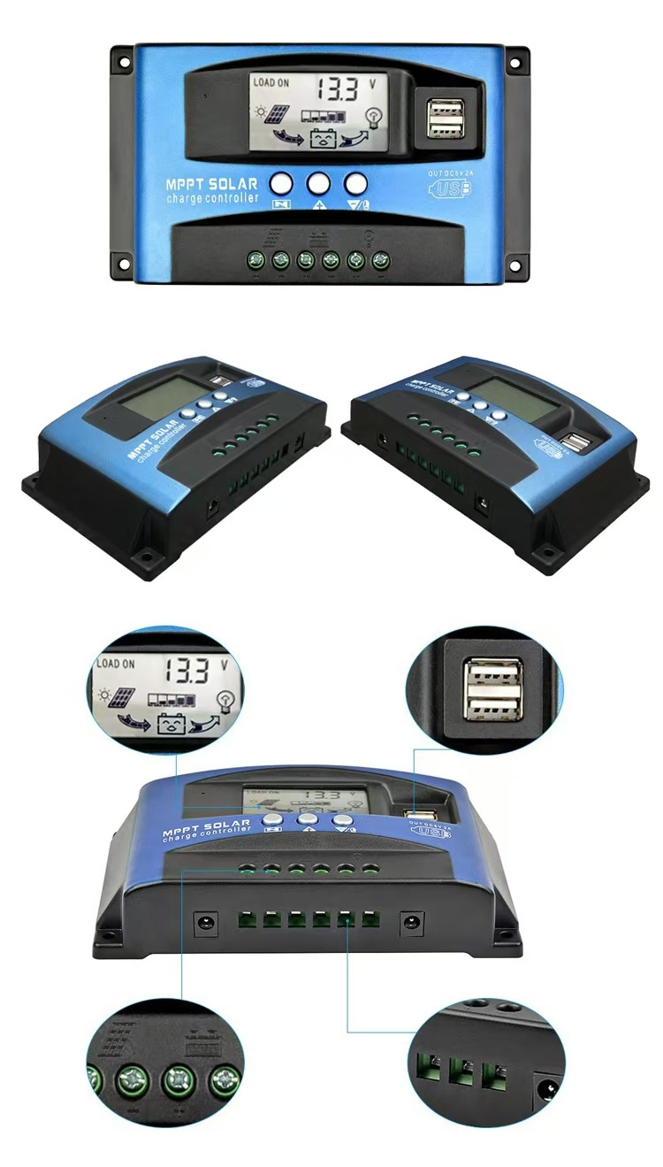 Contrôleur de charge solaire MPPT 40A, régulateur de batterie intelligent de contrôleur de ...