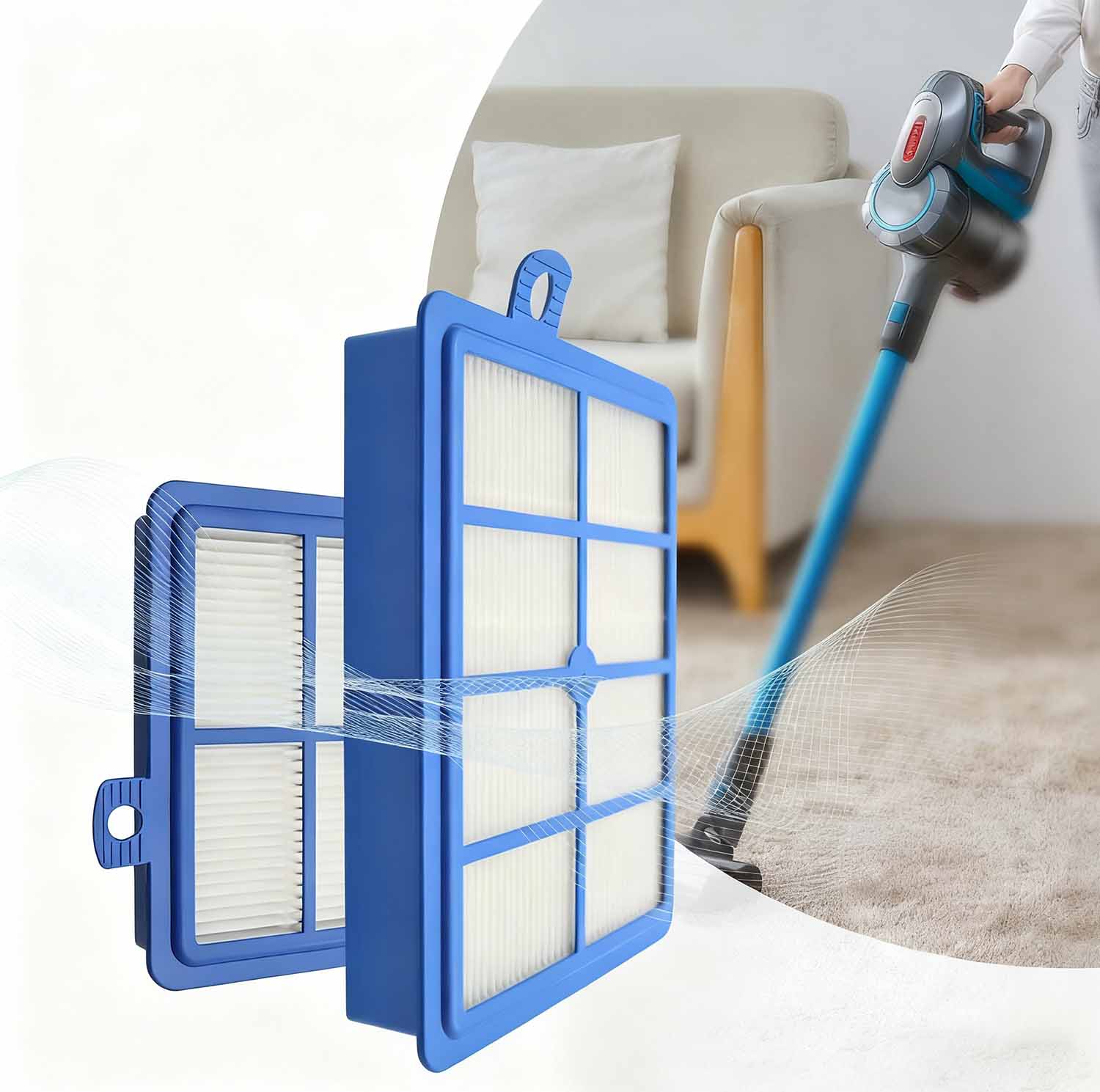 Lot de 2 Filtre Hepa Remplacement pour Aspirateur Electrolux PHILIPS ...