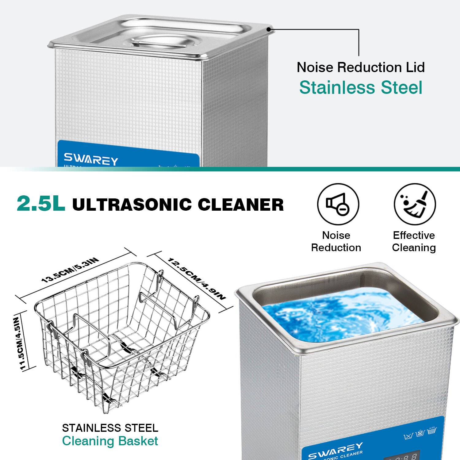 SWAREY 2.5L Ultraschallreinigungsgerät Ultraschallreiniger Ultraschall Reinigungsgerät Cleaning ...
