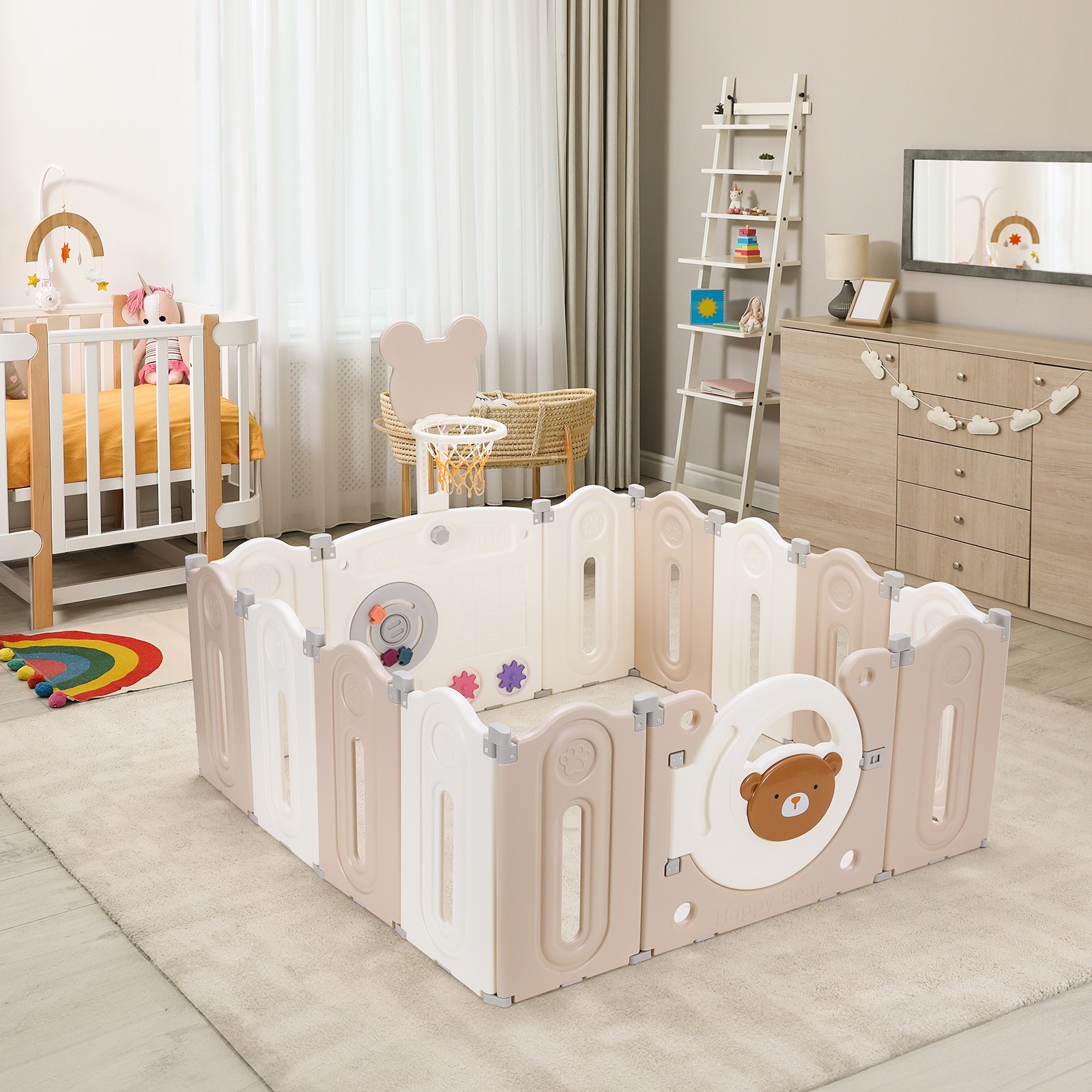 Box per bambini modulare pieghevole con 12 moduli, 143x143x64 cm, box ...