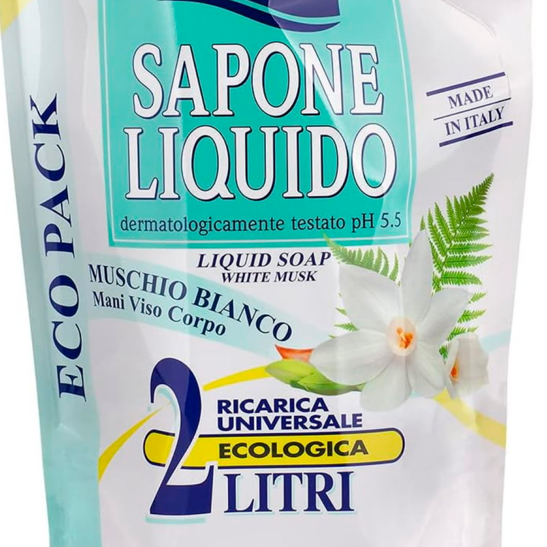 Mil Mil Sapone Liquido Muschio Bianco 2000 ml Flüssigseife Nachfüllung