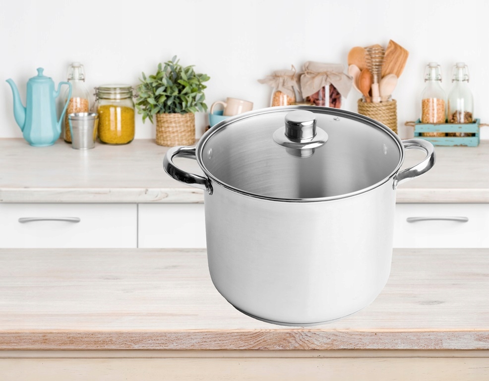 Marmite en acier inoxydable 24 cm 9 l. Grande marmite haute gaz ...