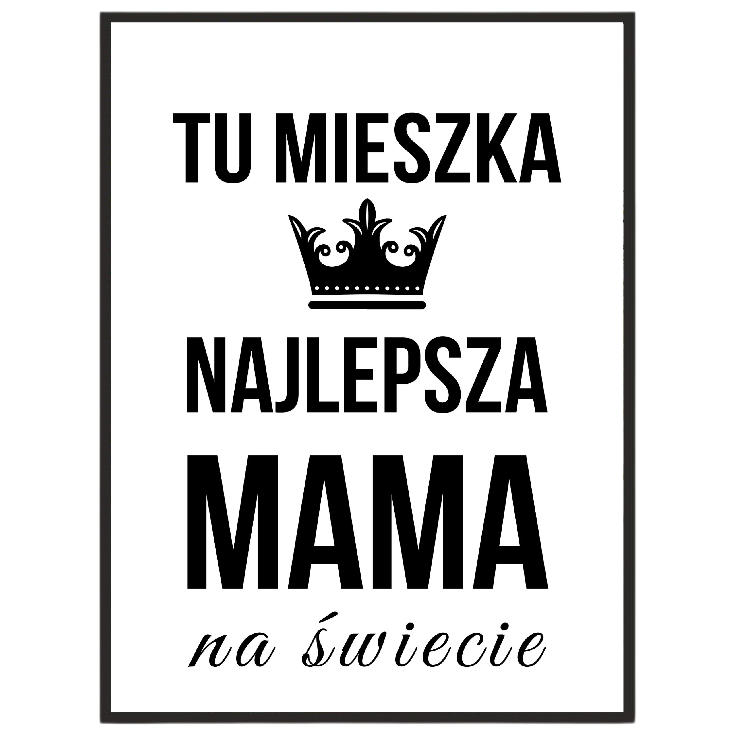 Ein Geschenk für Mama zum Muttertag. Ein Poster in einem schwarzen ...