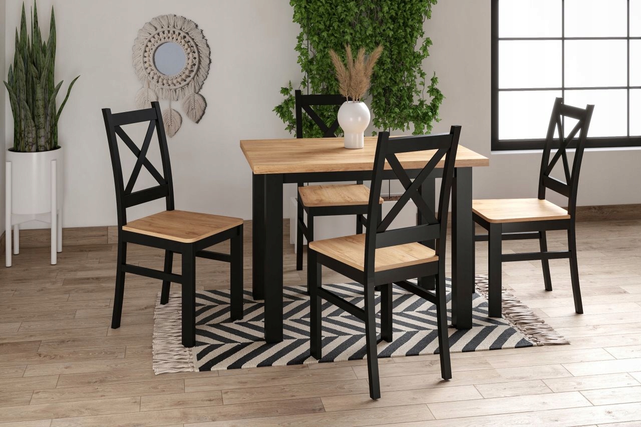 Table de cuisine en bois GOLDEN OAK CRAFT 4 places rectangulaire Furnitex