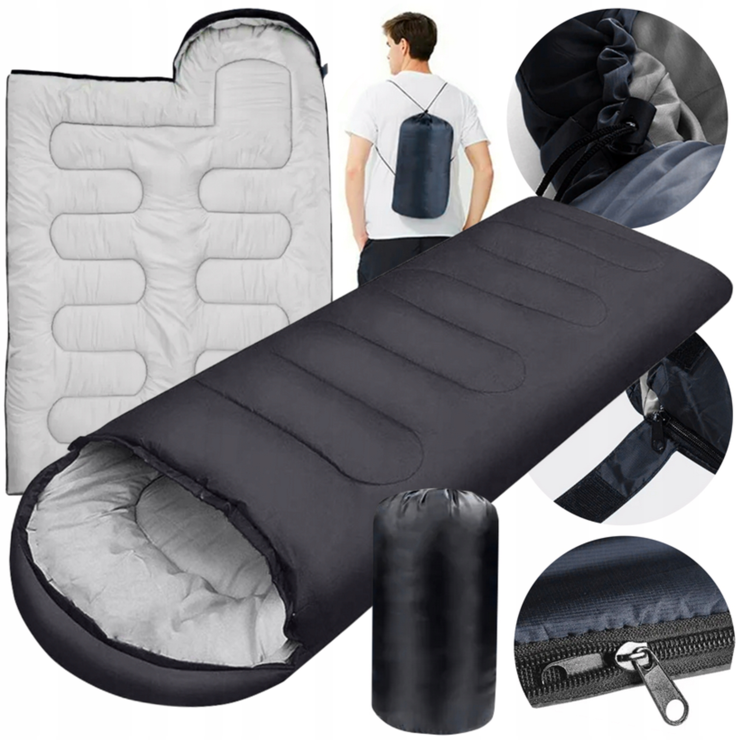 SAC DE COUCHAGE TOURISTIQUE, COUETTE MOMIE CHAUDE, HOUSSE LÉGÈRE AVEC ...