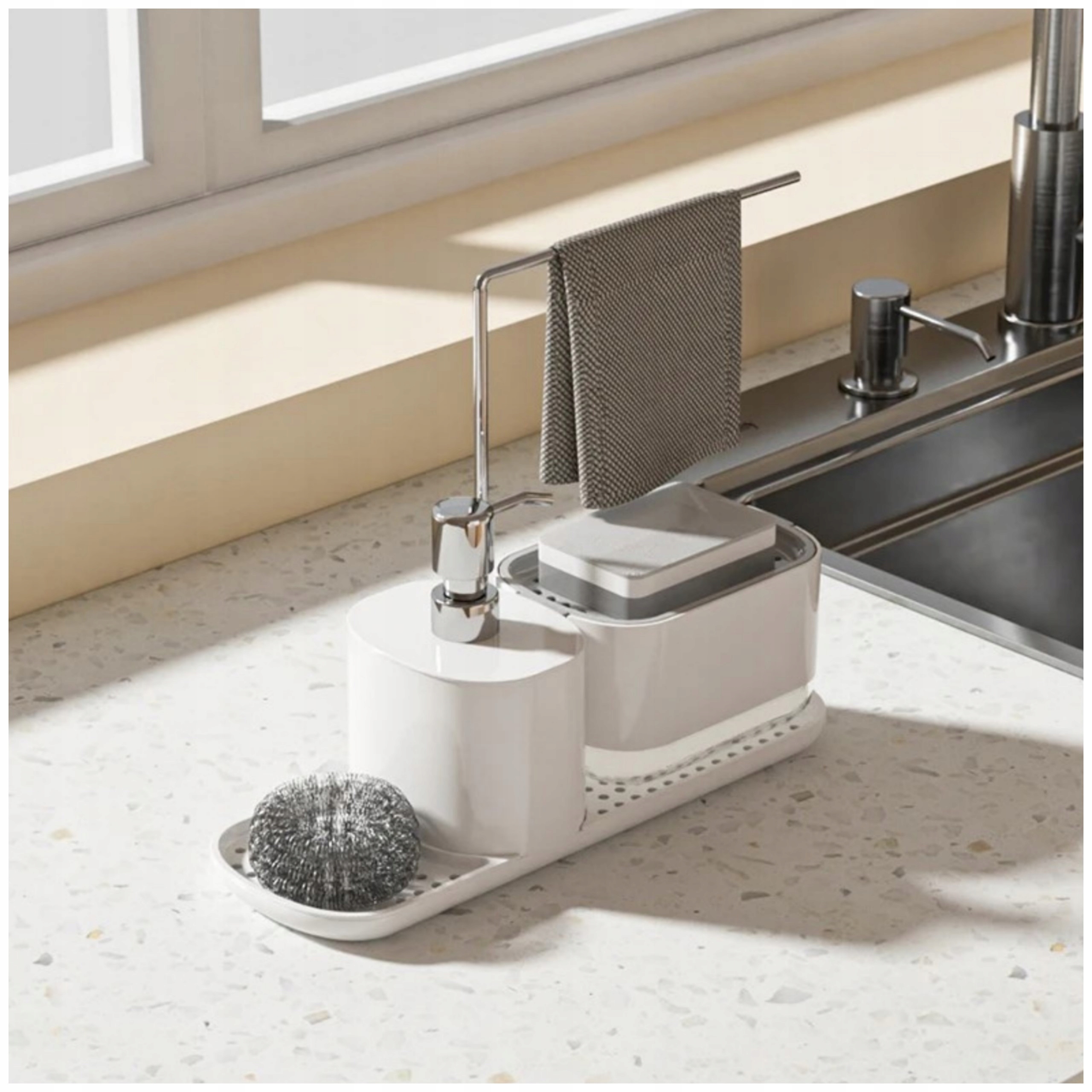 ENSEMBLE D'ORGANISATION DE CUISINE AVEC DISTRIBUTEUR DE SAVON POUR LAVE ...