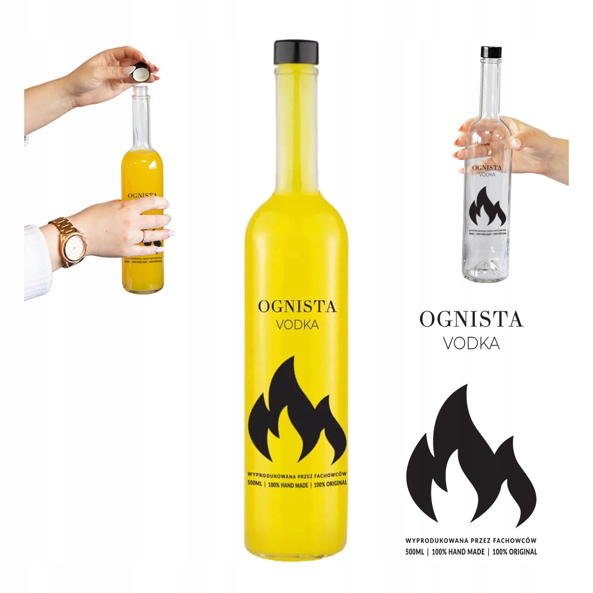 5x bottiglie FUTURA da 500 ml FIRE VODKA per MOONLIGHT ALCOOL REGALO STAMPA