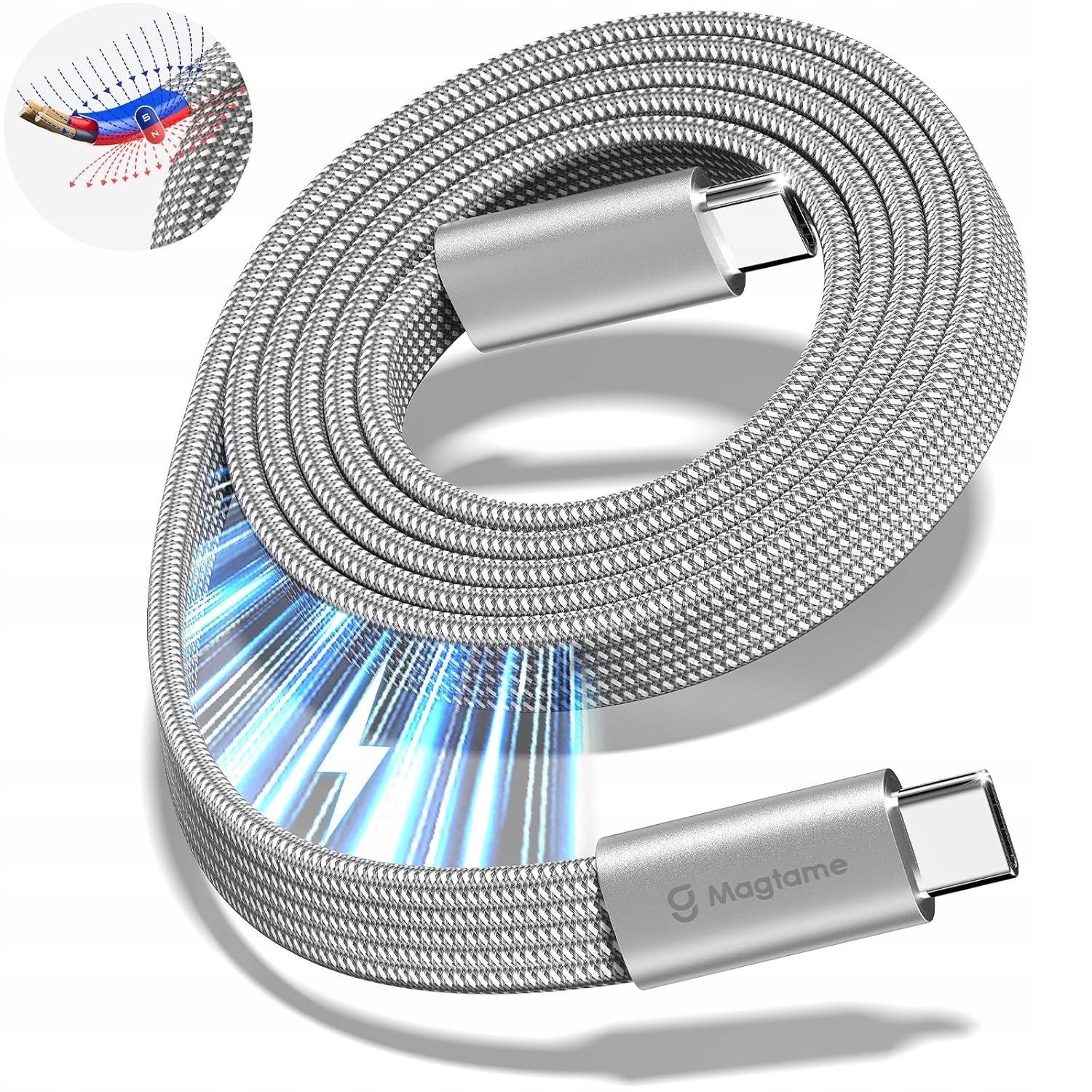 Câble de charge rapide magnétique Magtame USB-C 240 W 1 m