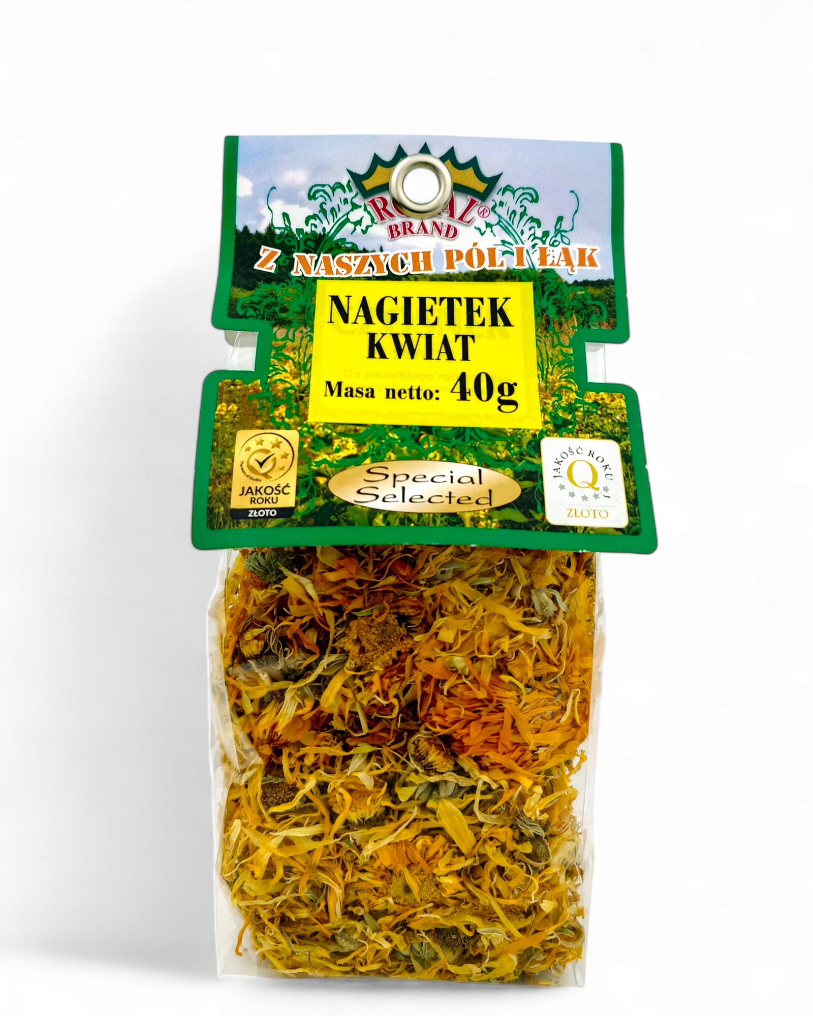 Caléndula seca, flor entera, pétalos de caléndula, té de hierbas, 40 g.