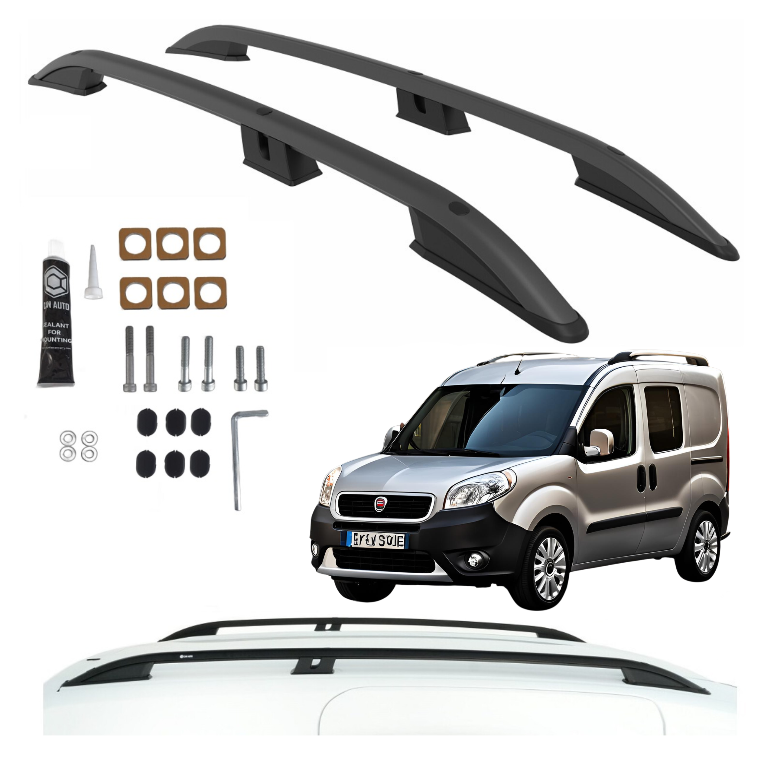 FIAT DOBLO DACHRELING AB 2010 L2 MAXI LONG SCHWARZ