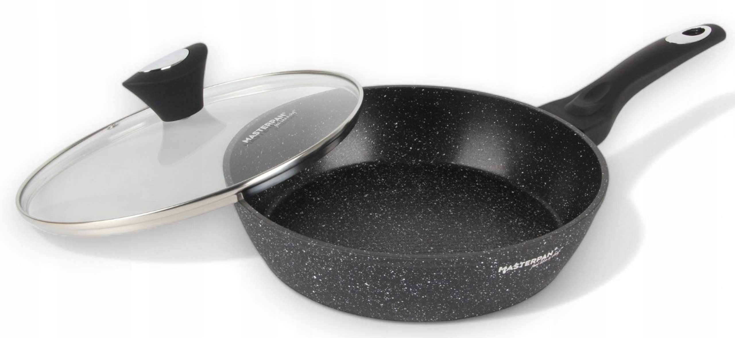 Sartén de granito con tapa 30cm panal inducción gas 4,1L Alto 7,0