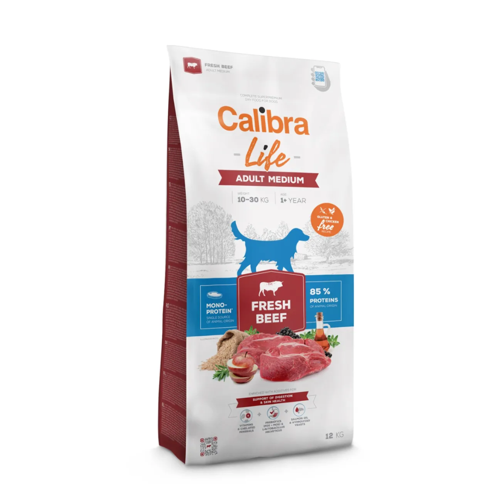 Pienso seco para perros adultos CALIBRA DOG life con carne fresca ...