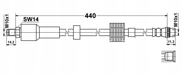Teflon-Bremsschläuche mit Stahlgeflecht Peugeot 308 Citroen C4