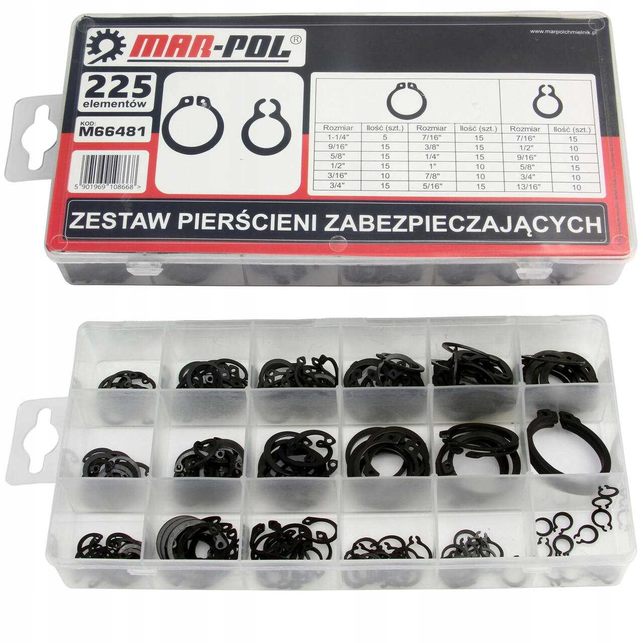 JUEGO DE ANILLOS DE BLOQUEO EXTERNOS 225 UDS.