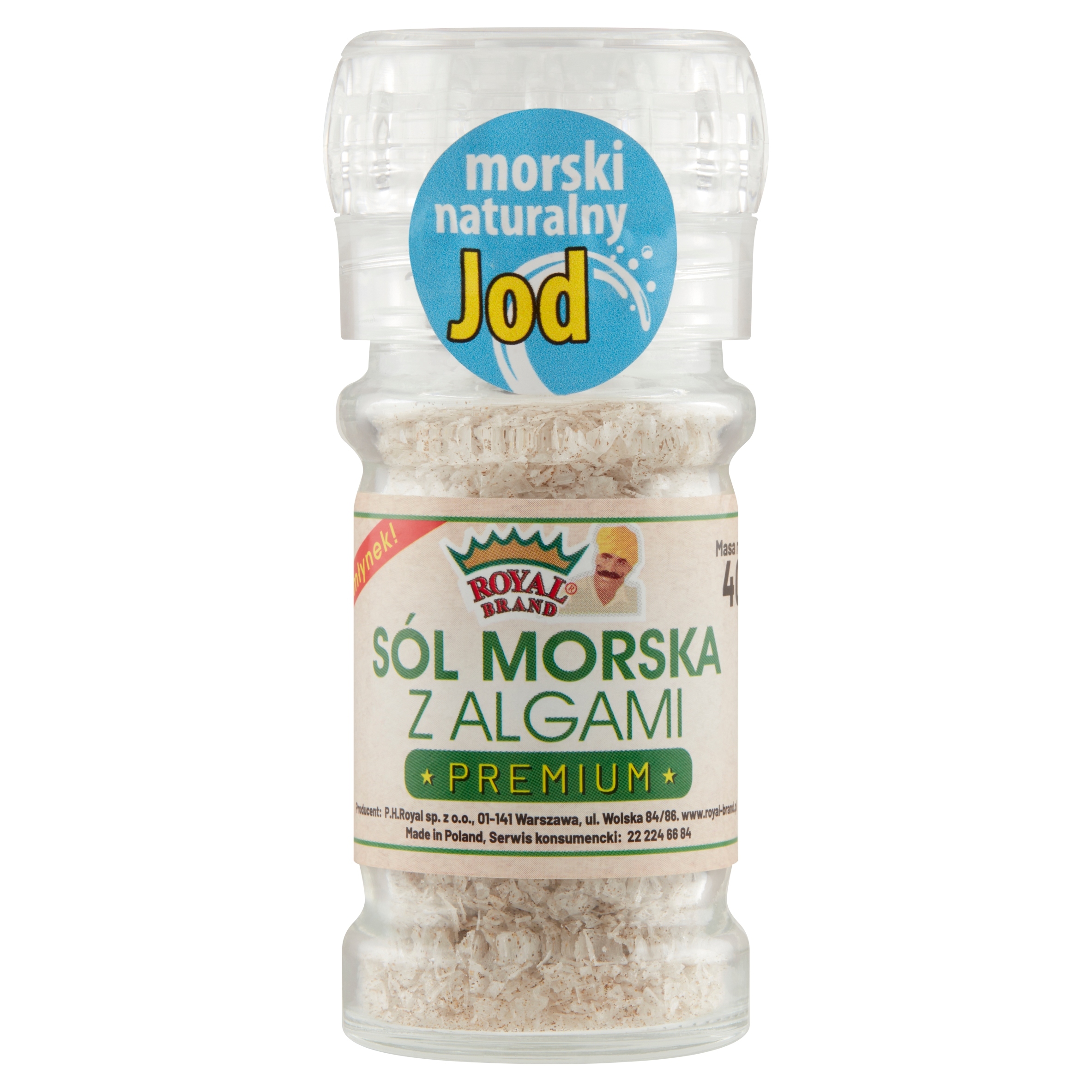 Sal de Algas Premium Rica en YODO NATURAL Molinillo reutilizable de 40 g