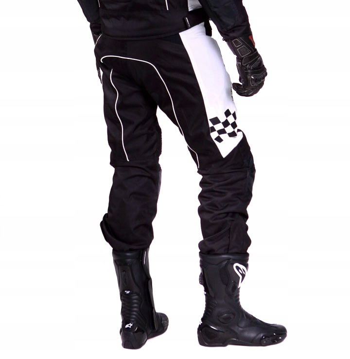 Pantalon de moto WOLF 2 couches, noir et blanc, taille XL