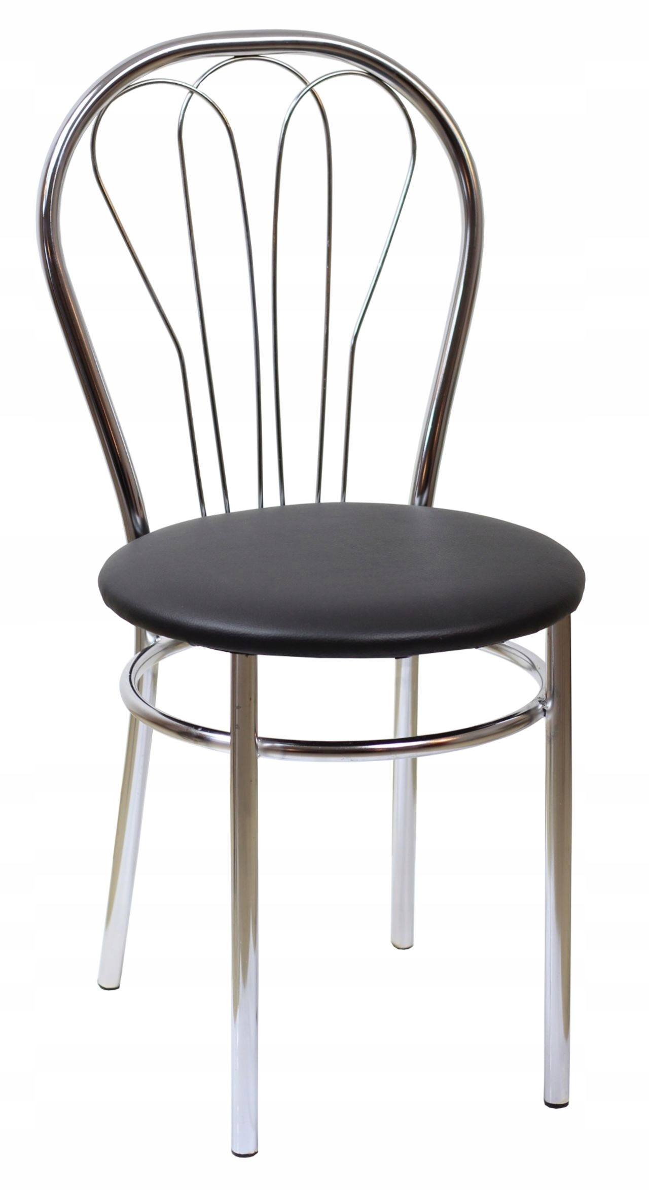 Silla de cocina ligera Venus de metal cromado NEGRO FURNITEX