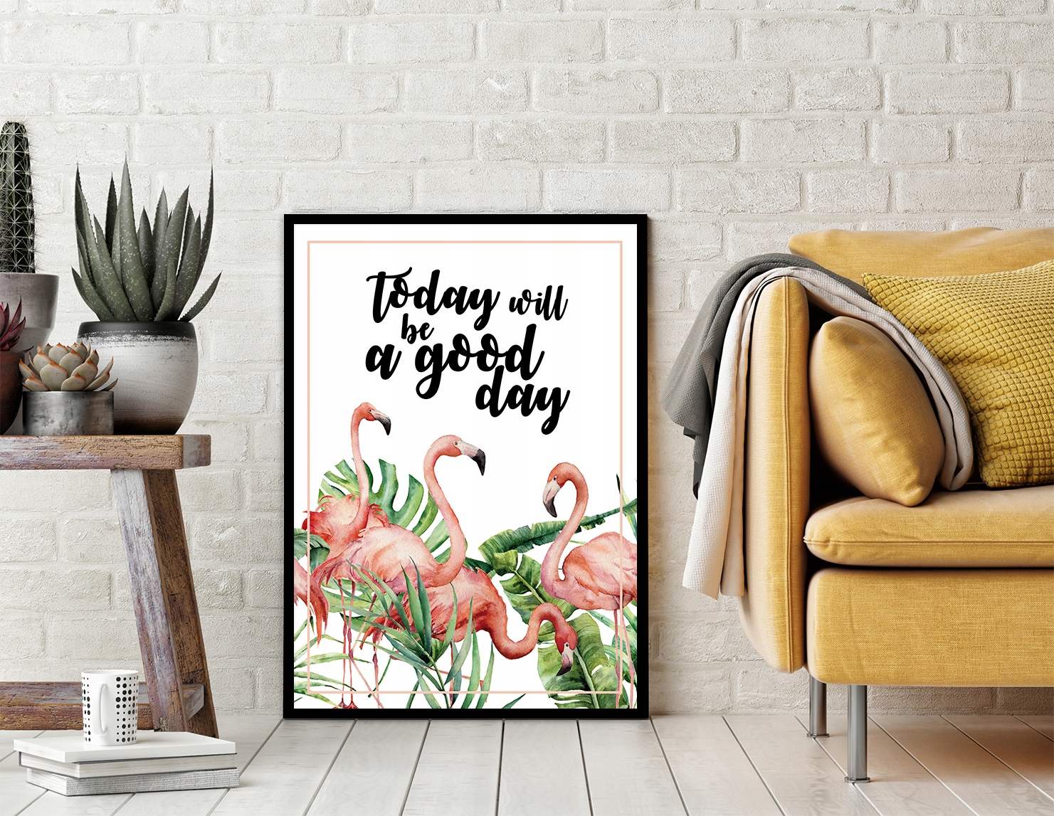 Bild Poster im Rahmen 53x73 cm Flamingos P705