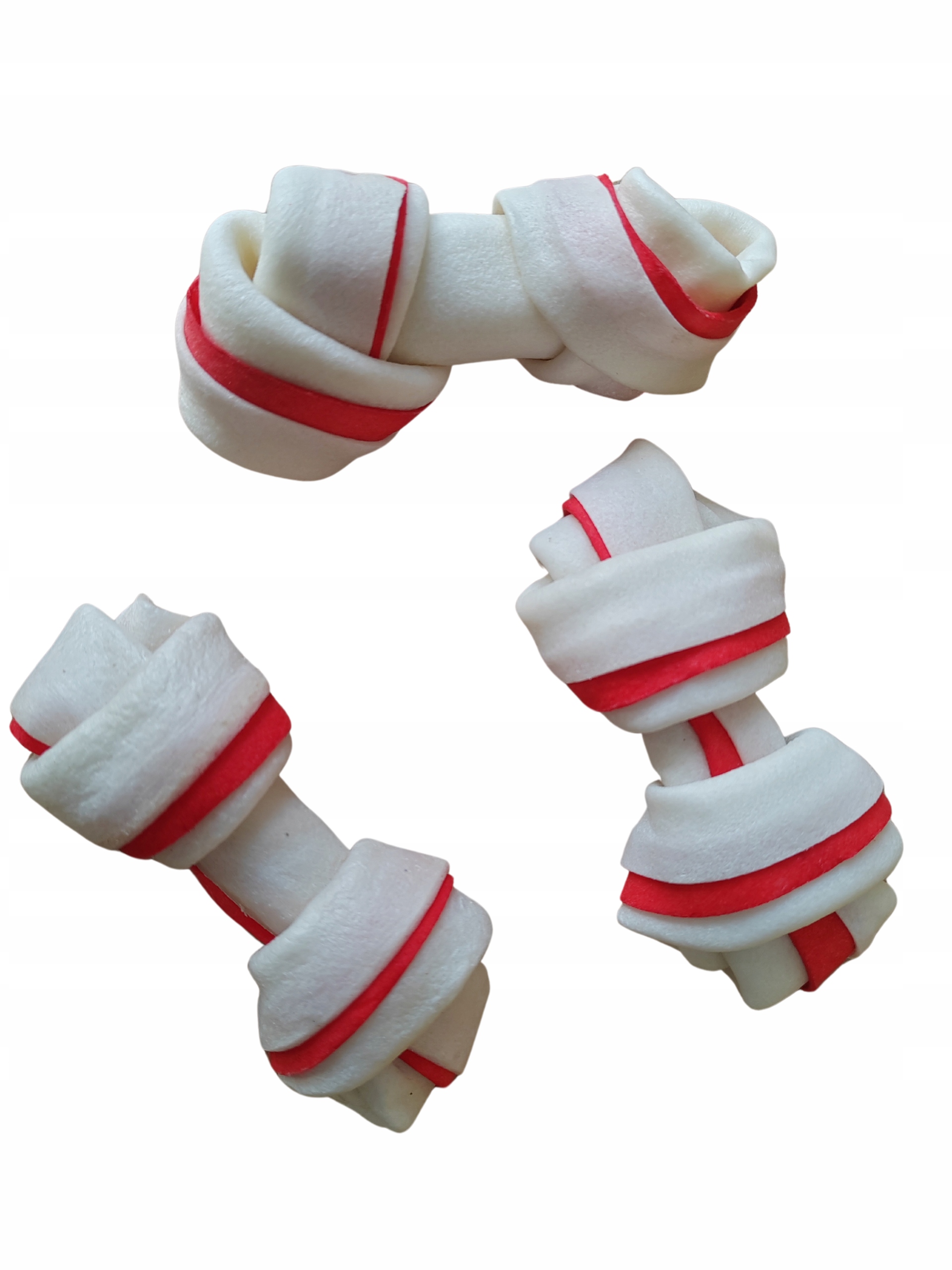 BULBE Os attachés BLANC ROUGE 10 cm 5 pièces friandise à mâcher délicatesse