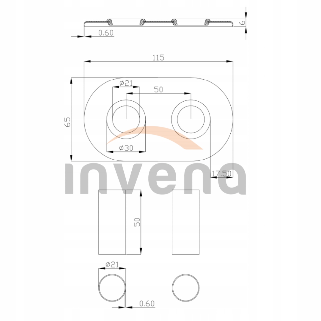 KIT DE MASQUAGE DE RACCORDEMENT DE TUYAU DE RADIATEUR DOUBLE CHROME INVENA