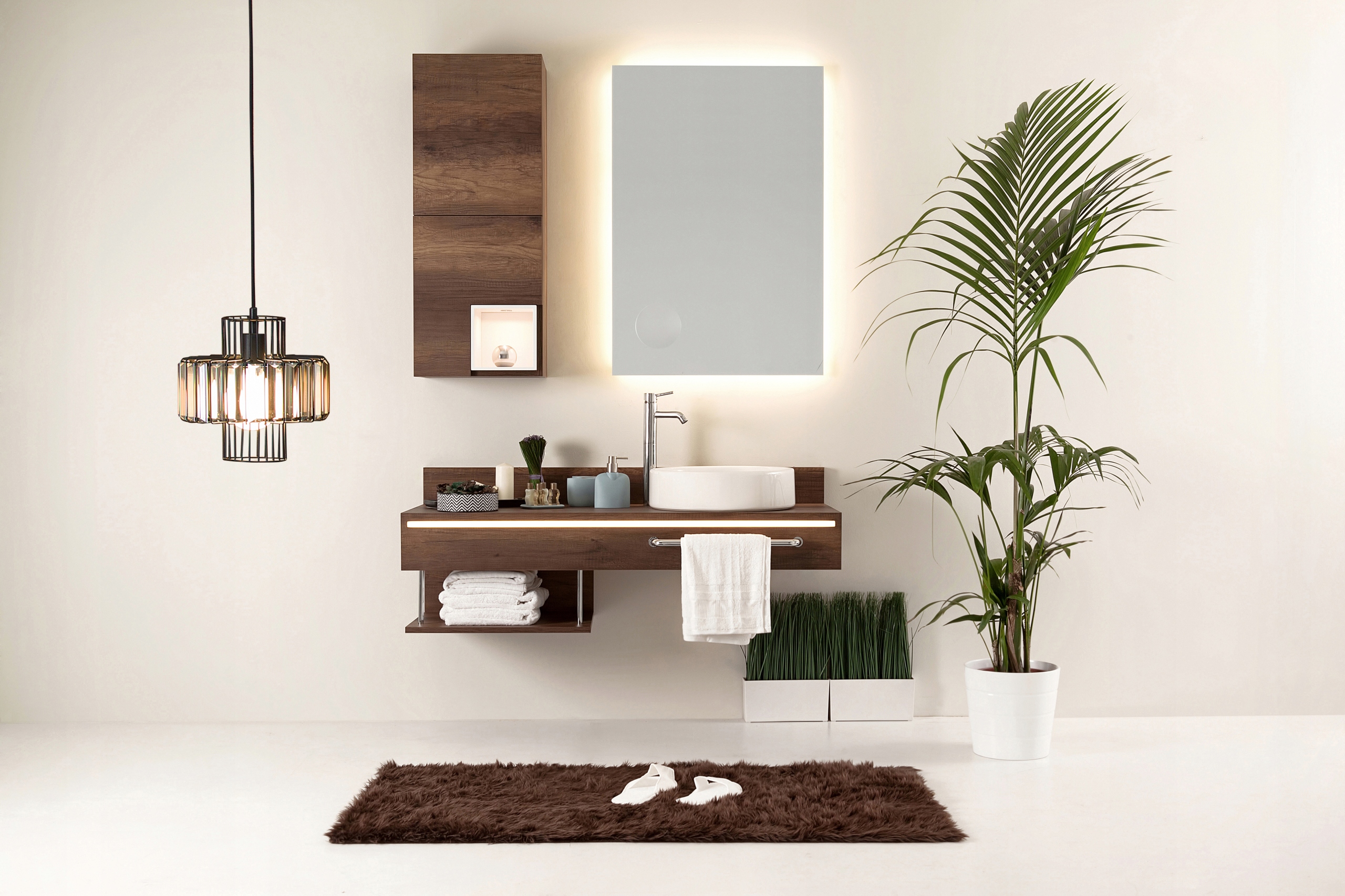 Miroir lumineux LED 80x40 étanche IP65, à suspendre verticalement ou ...